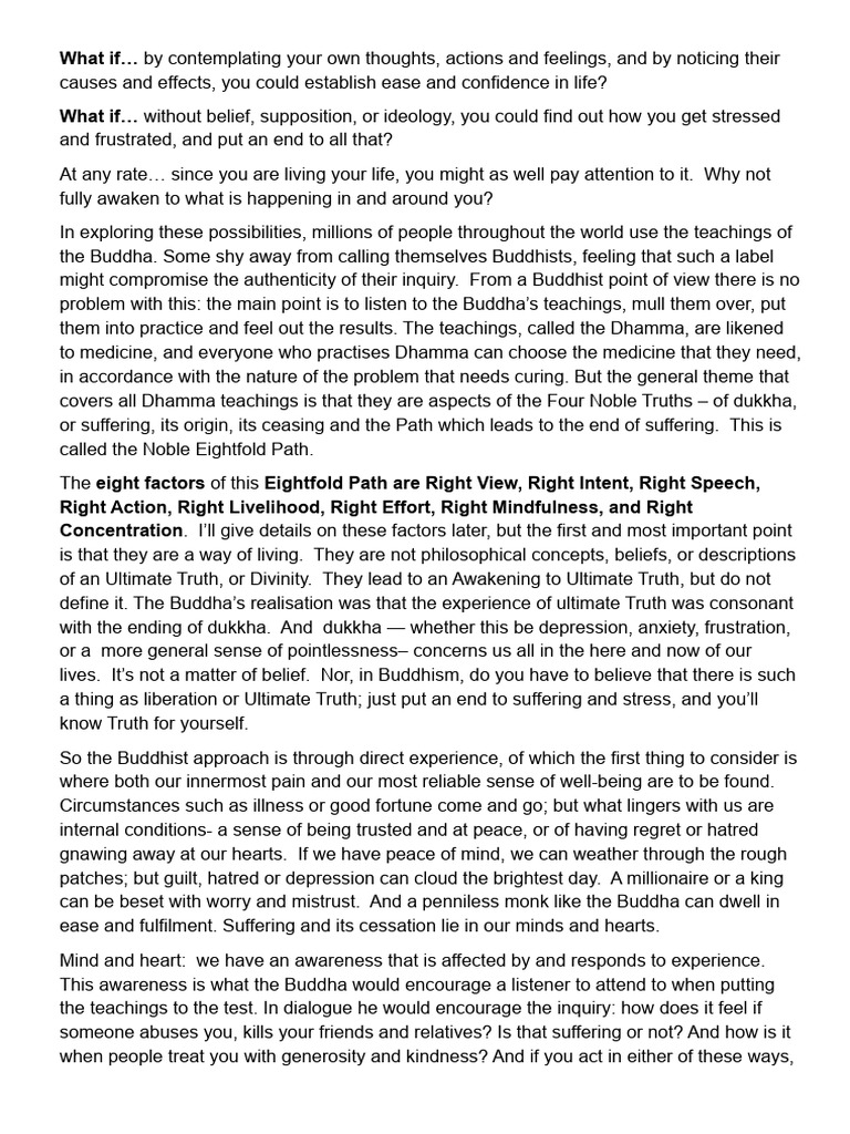 Understanding the Eightfold Path in Buddhism | PDF | Noble Eightfold ...