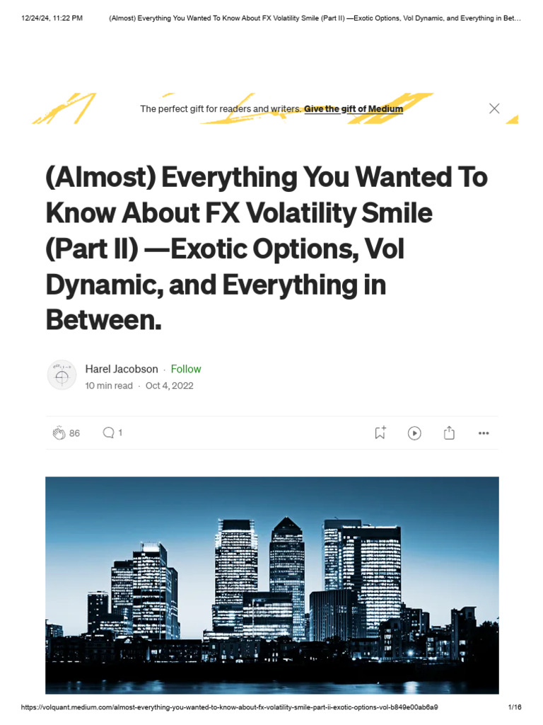 (Almost) Everything You Wanted To Know About FX Volatility Smile (Part ...