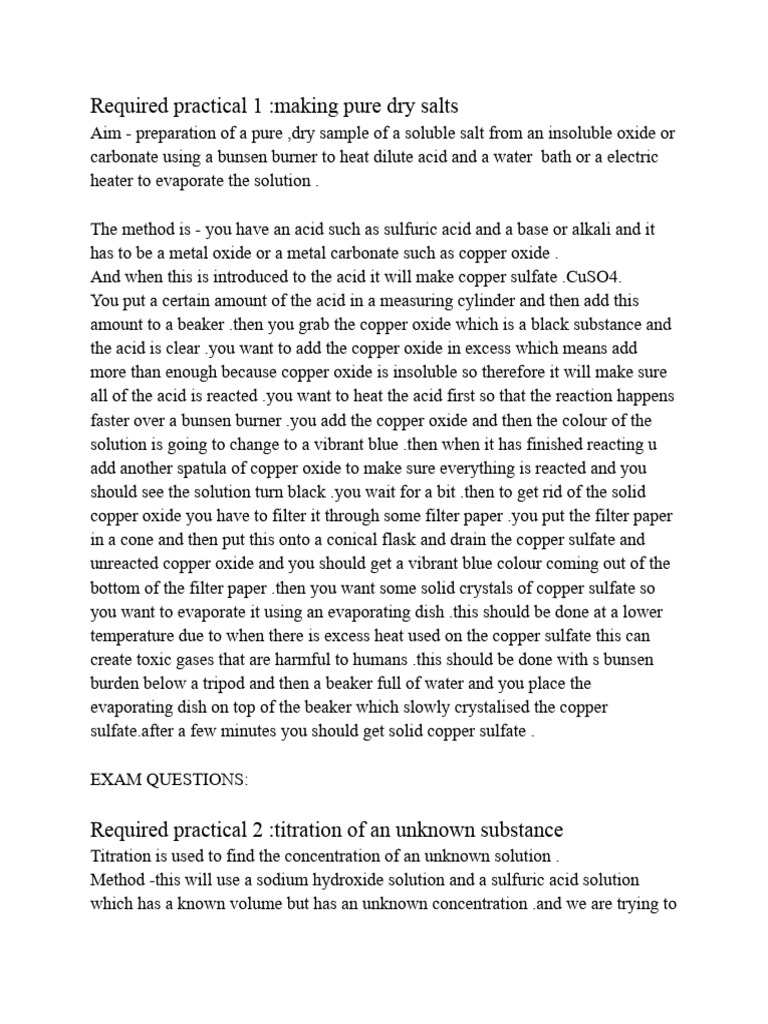 Chemistry All of Practicals | PDF | Chemical Bond | Chloride