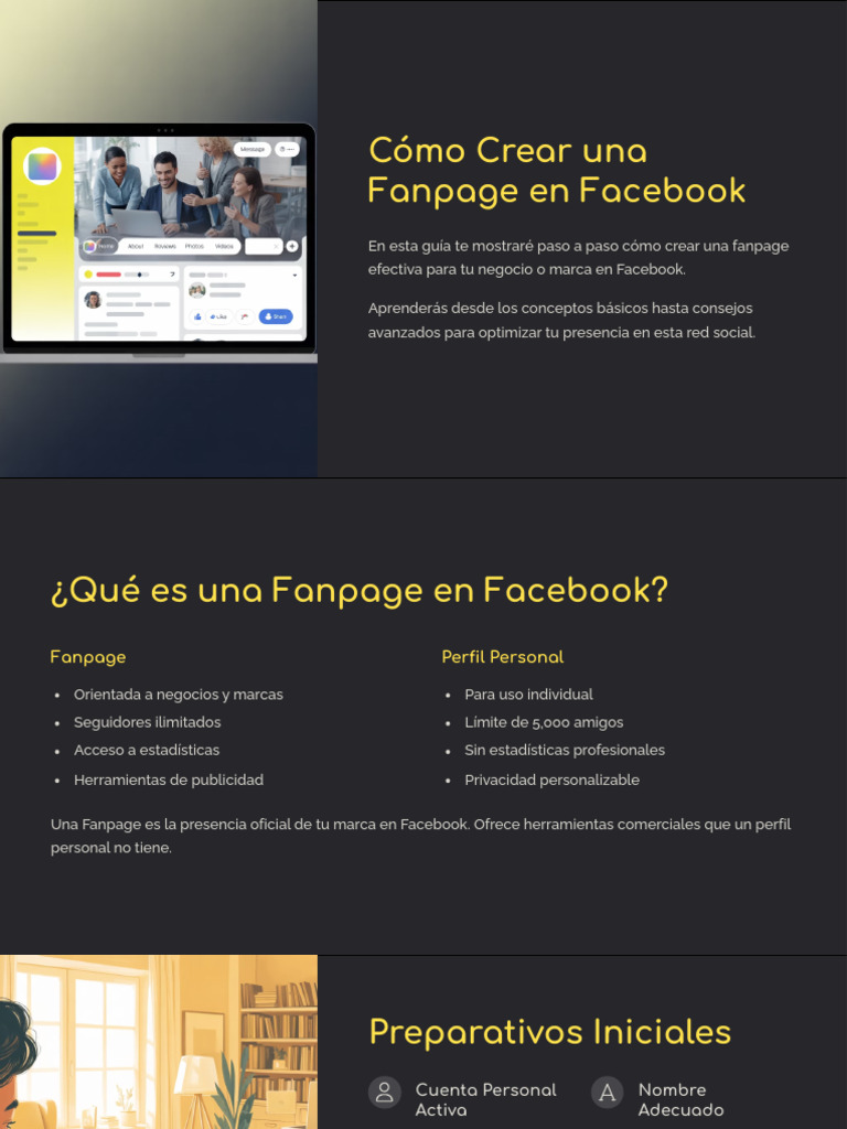 Como Crear Una Fanpage en Facebook | PDF