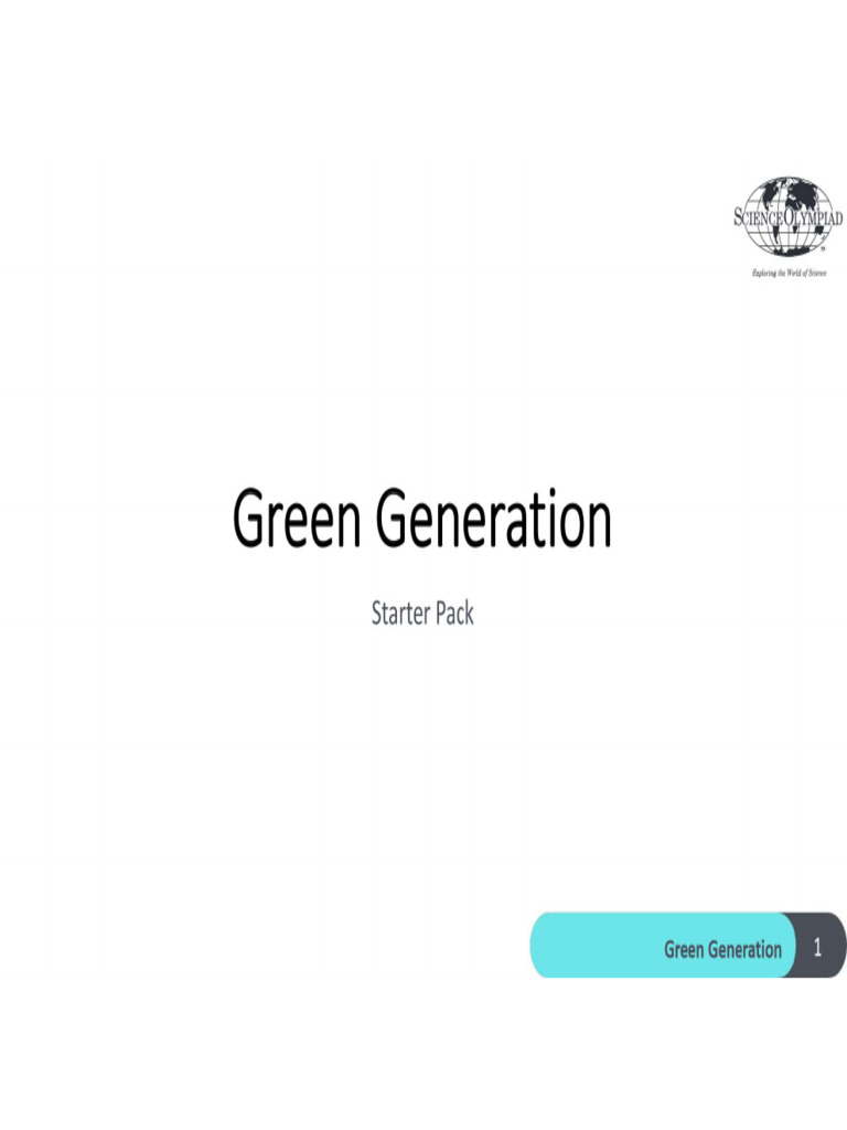 Green Generation Starter Pack 2023 | PDF