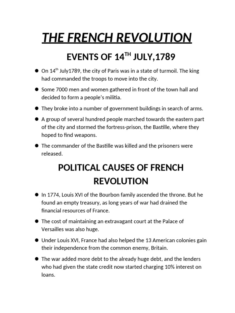 THE FRENCH REVOLUTION | PDF | French Revolution | Taxes