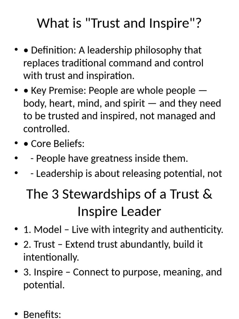 Trust and Inspire Presentation | PDF