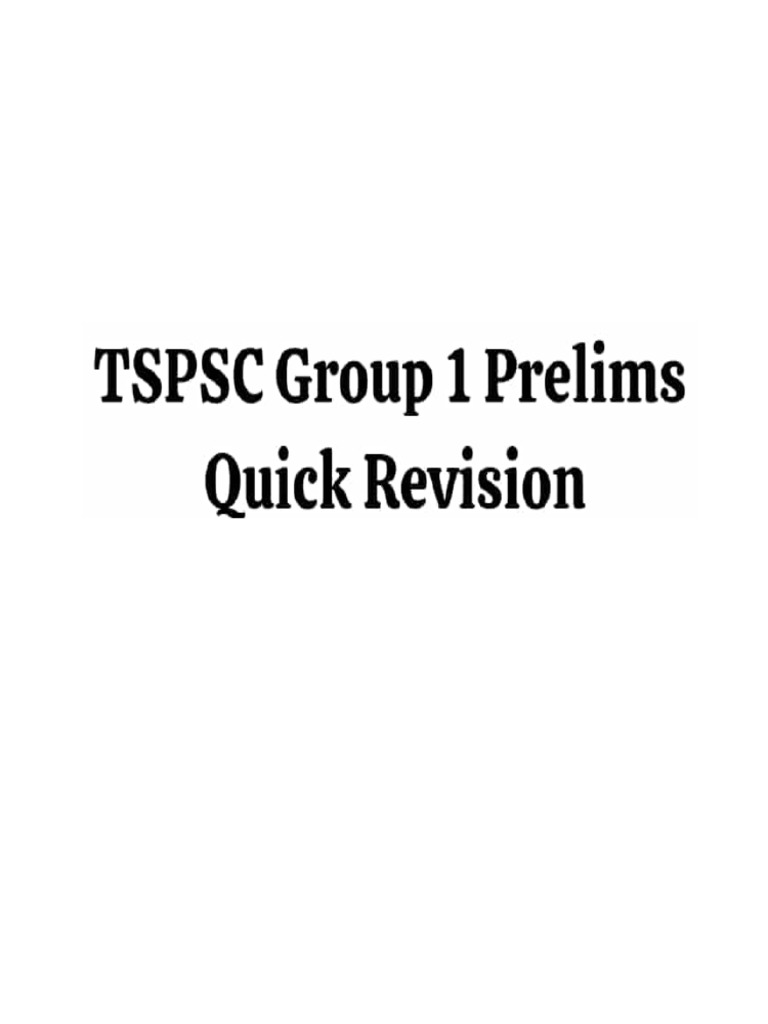 Group 1 Prelims 2024 Quick Revision Share | PDF