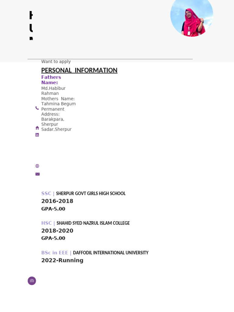 Objective: Personal Information | PDF