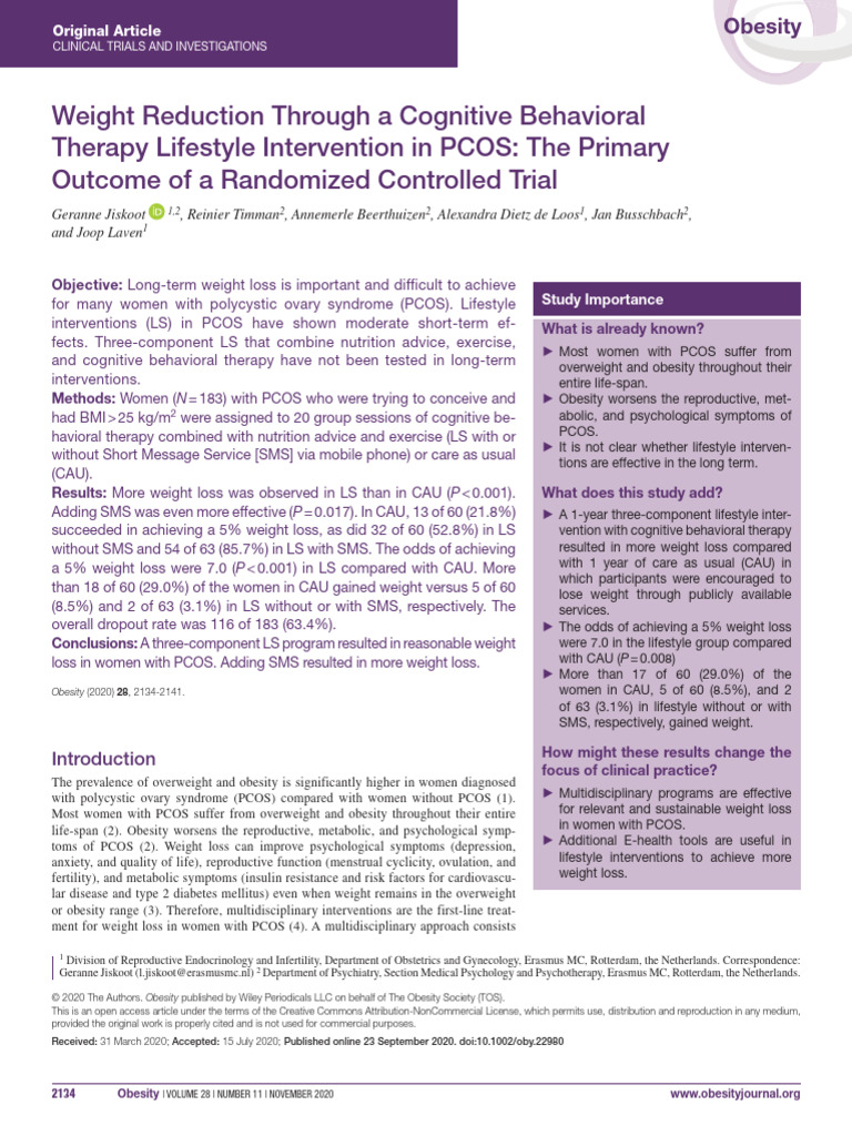 Weight_Reduction_Through_a_Cog | PDF | Polycystic Ovary Syndrome ...
