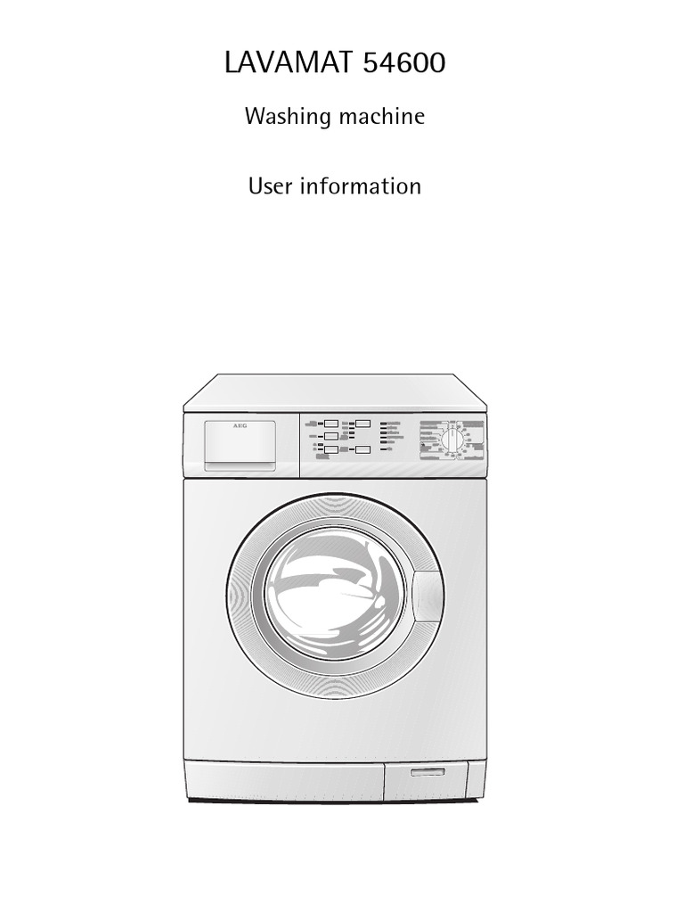 AEG Electrolux L54600 Manual | PDF | Washing Machine | Manufactured Goods