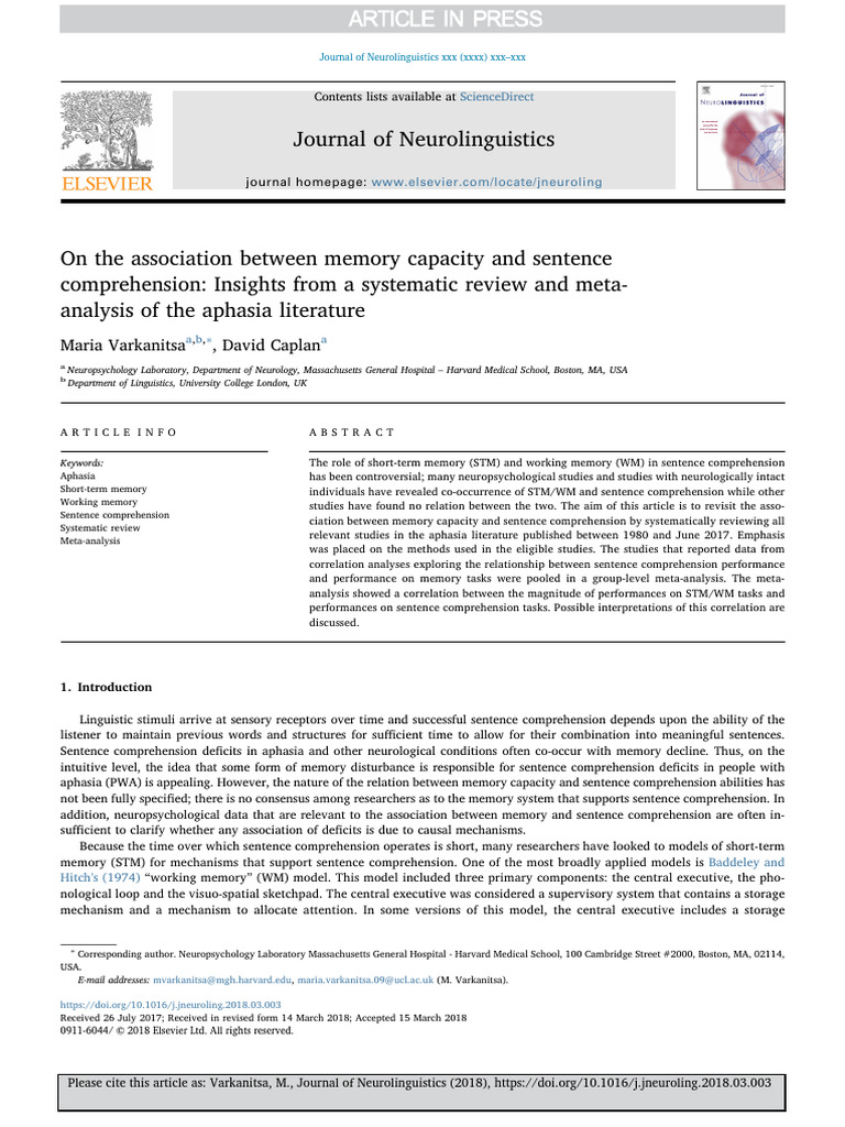 Metaan - Sandra - On-The-Association-Between-Memory-Capacity-And-Sentence-Comprehe-2018 | PDF ...
