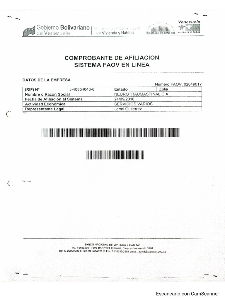 FAOV Planilla 1 | PDF