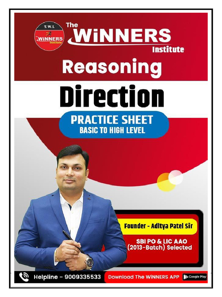 Reasoning Study Material Direction Practice SheetBasic To???? ??? | PDF