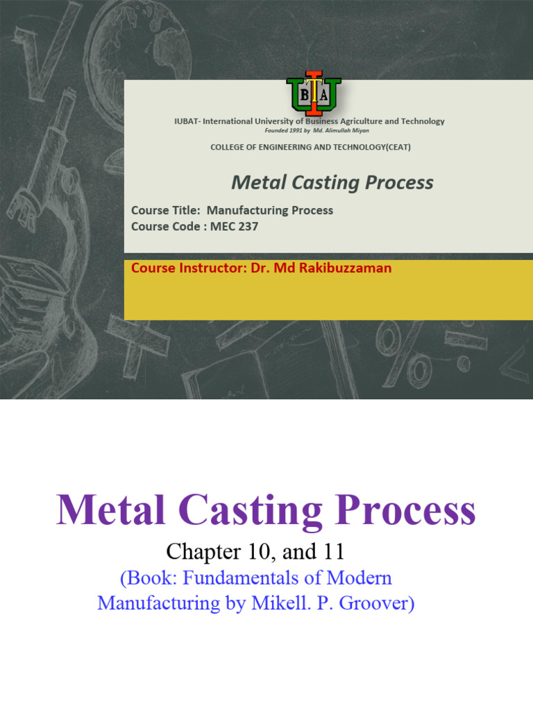 Lecture 3-4 Metal Casting Process | PDF | Casting | Foundry