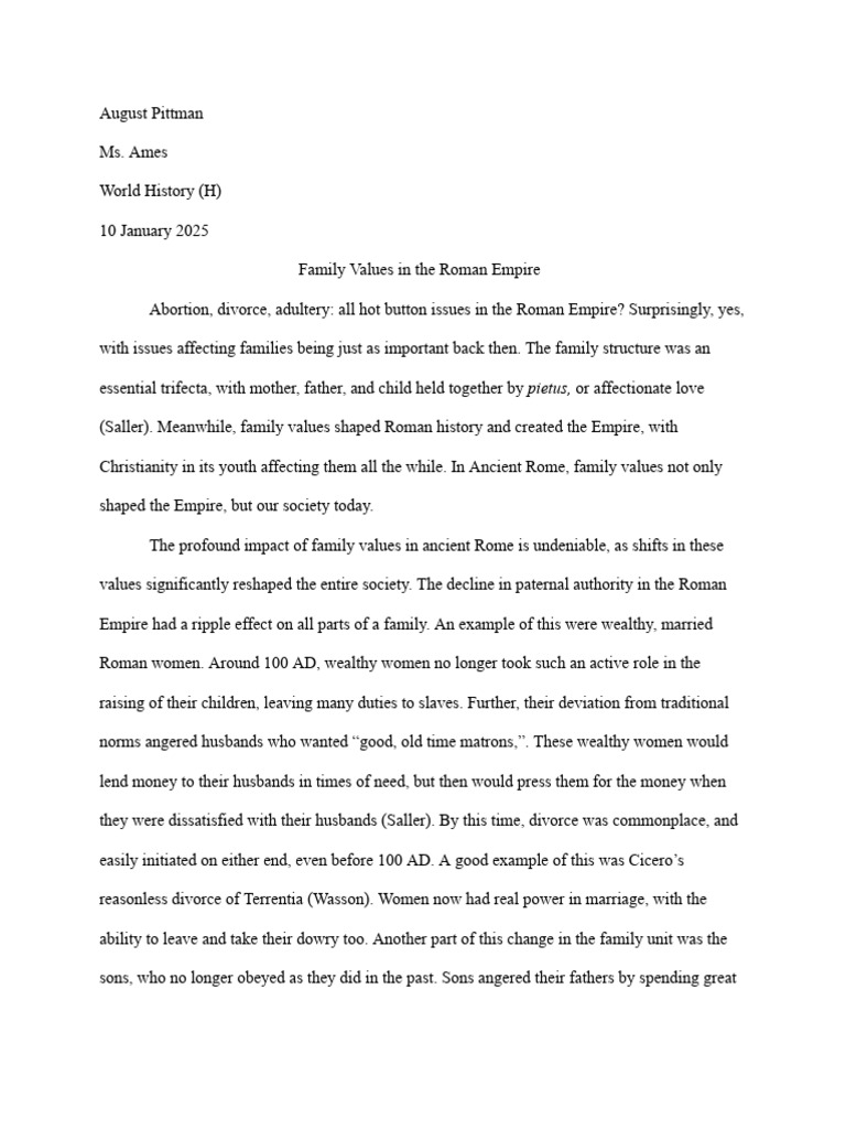 Ancient Roman Family Values | PDF | Augustus | Mark Antony