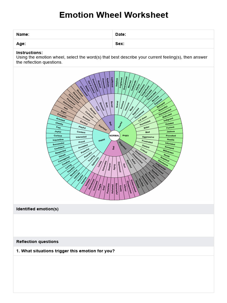 emotion-wheel-worksheet | PDF