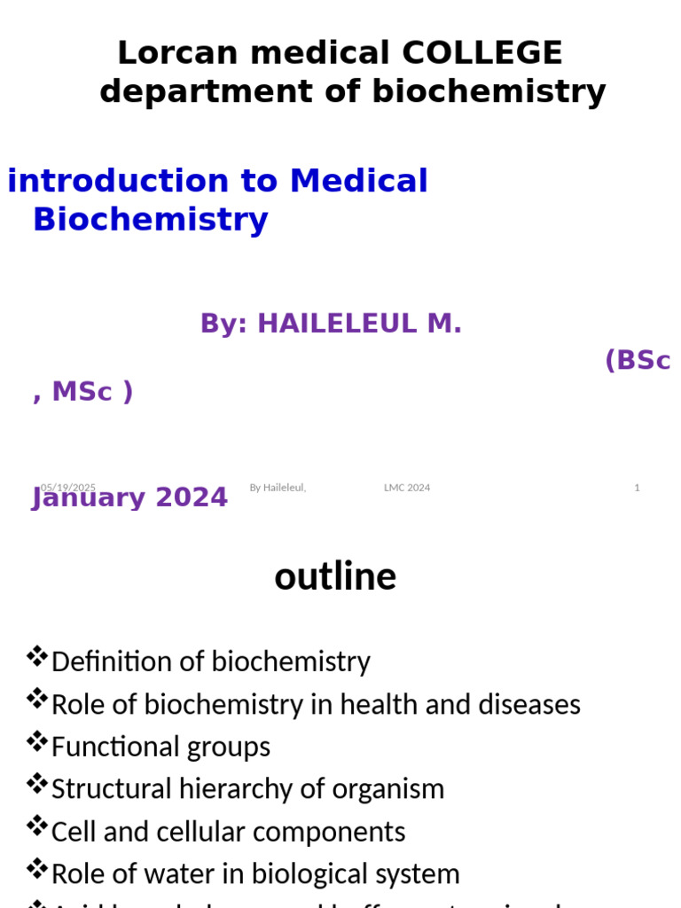 1. Introduction to Medical Biochemistry | PDF | Endoplasmic Reticulum ...
