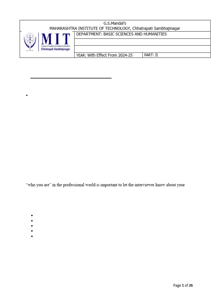 Professional English Lab Manual-A.Y(Only Experiments) | PDF ...