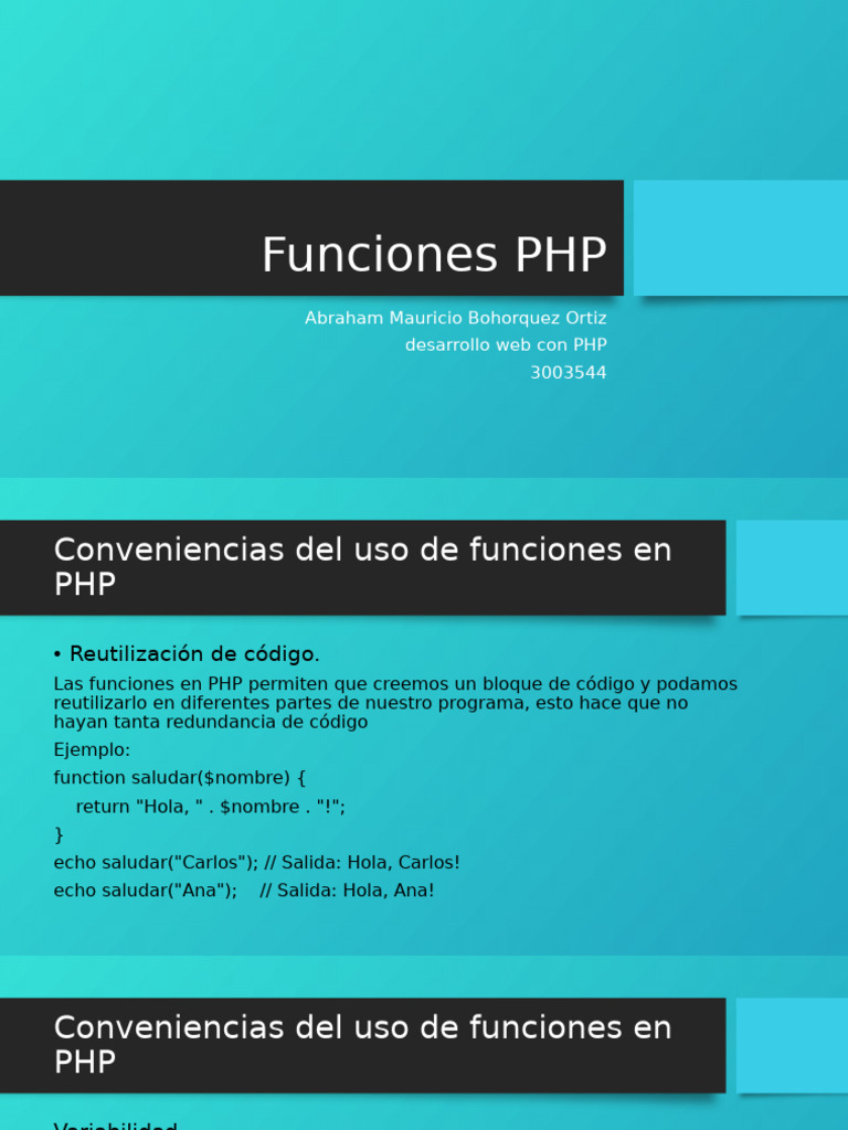 Funciones PHP | PDF | Php | Programación de computadoras