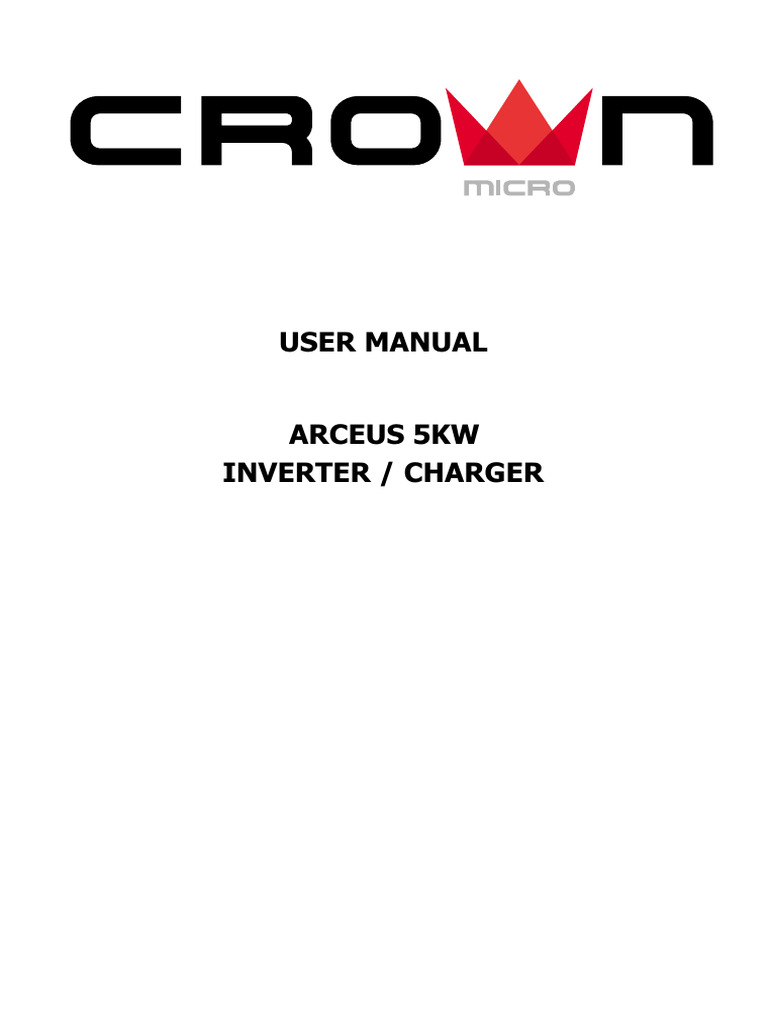 Arceus 5kw User Manual | PDF