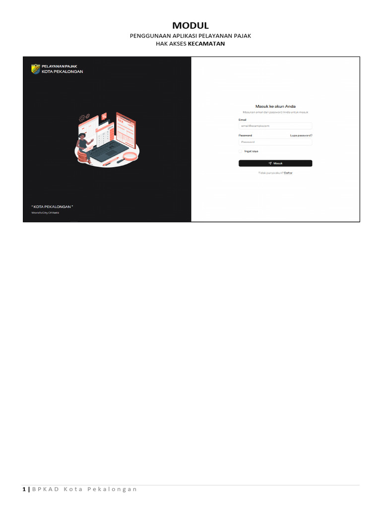 Modul Pelayanan Pajak - Kecamatan | PDF