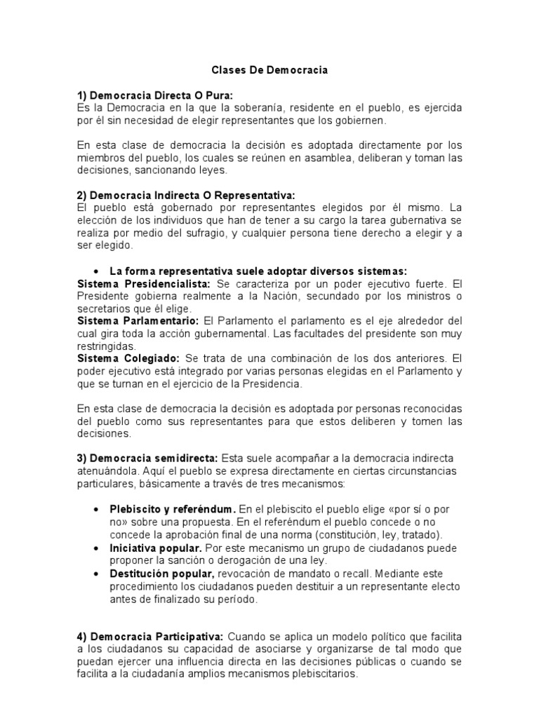 Clases de Democracia | PDF | Parlamento | Democracia