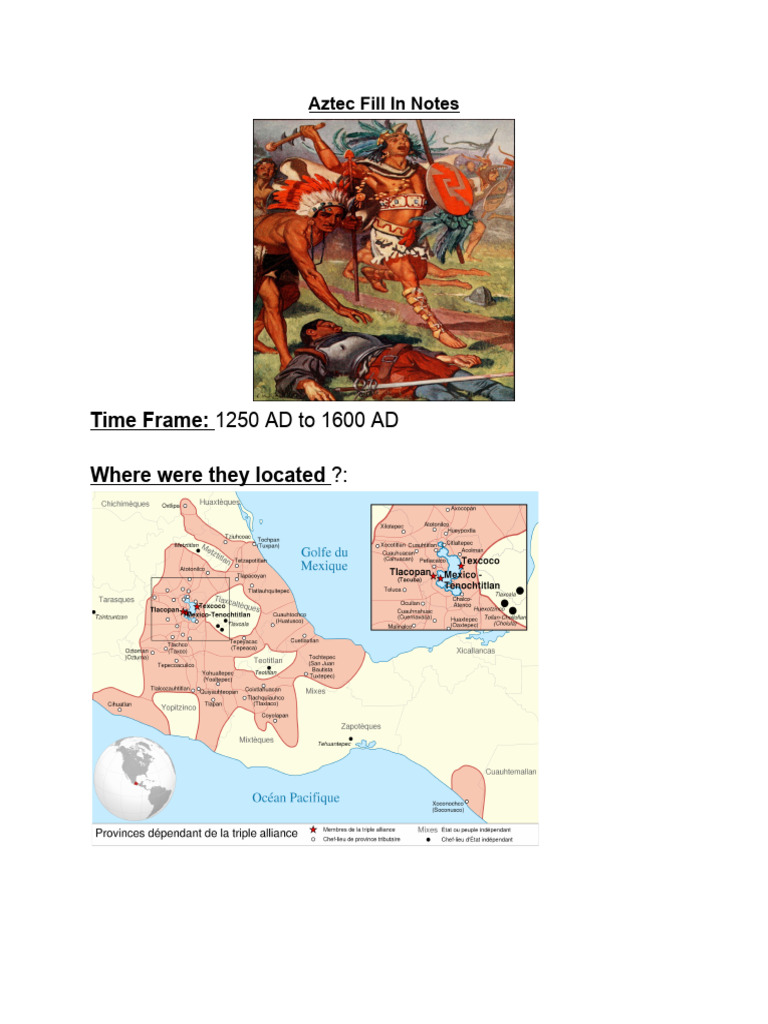 August Pittman - Copy of Aztec Fill in Notes PDF | PDF | Hernán Cortés