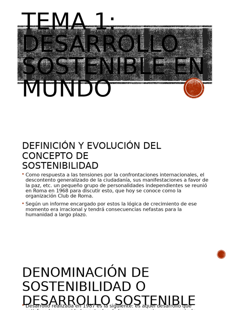 Tema 1 Desarrollo Sostenible Mundo Actual | PDF | Sustentabilidad | Desarrollo sostenible