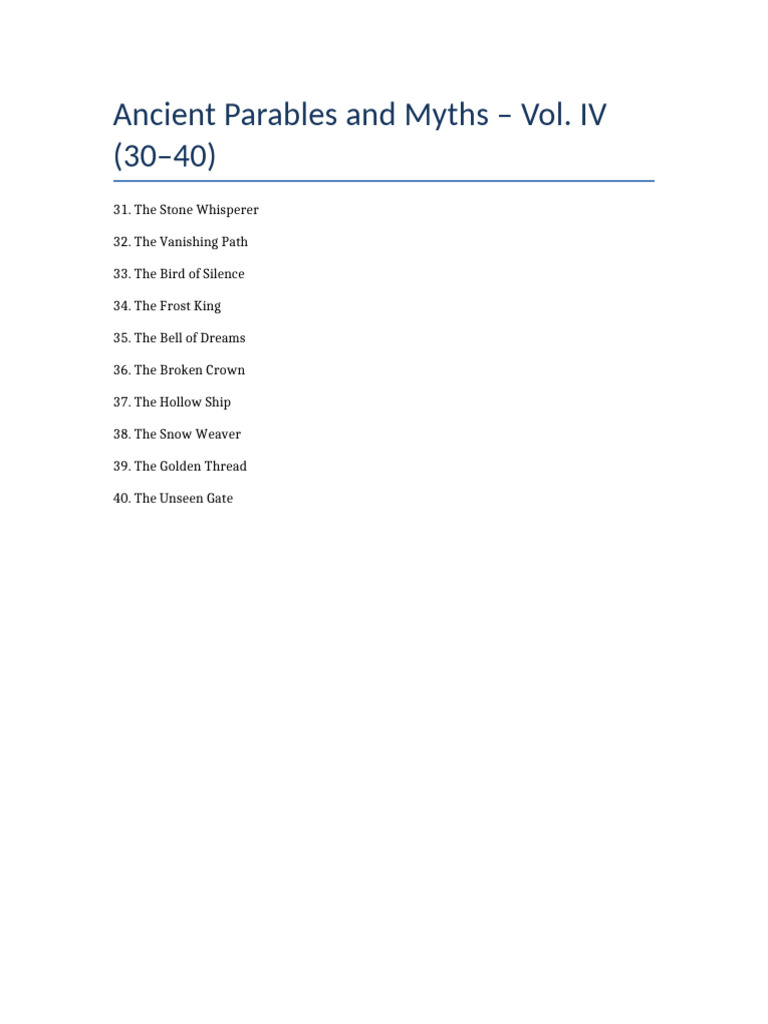 Ancient Parables and Myths - Vol. IV 30-40 | PDF