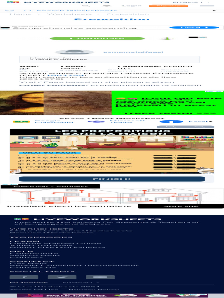 Preposition Online Exercise For Basic Live Worksheets | PDF