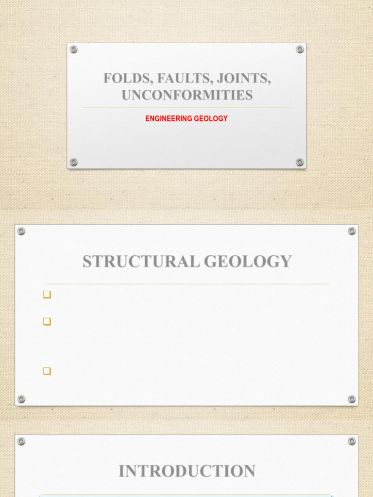 Folds, Faults, Joints and Unconformities | PDF | Sedimentary Rock ...