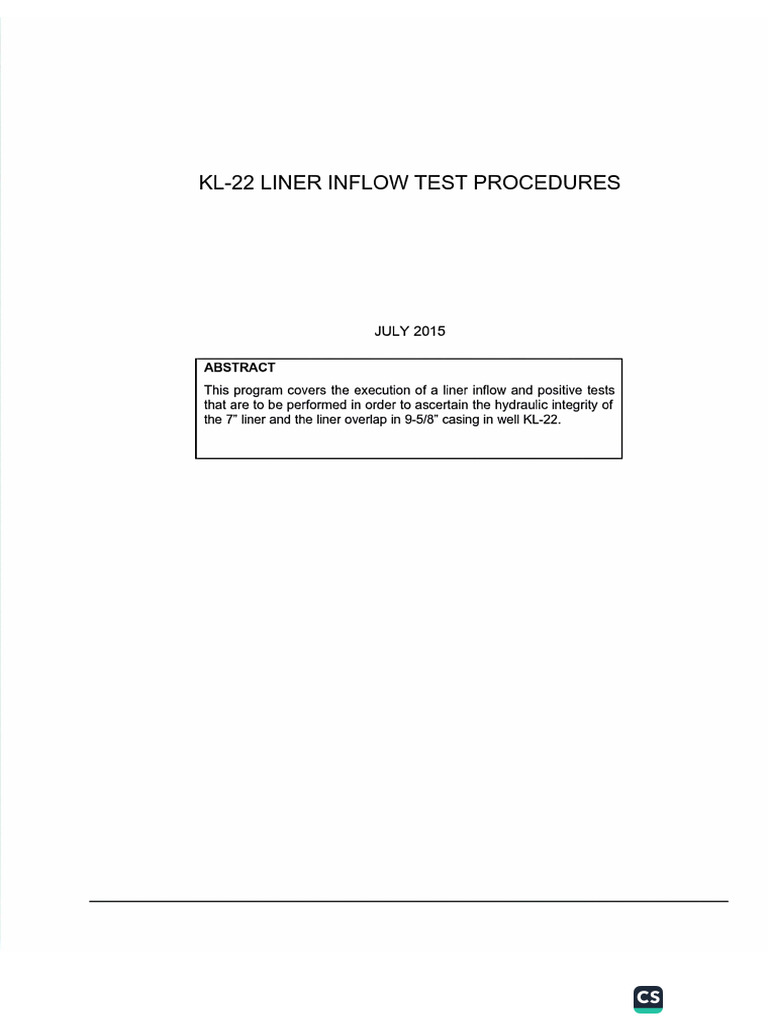 Liner TesTing | PDF