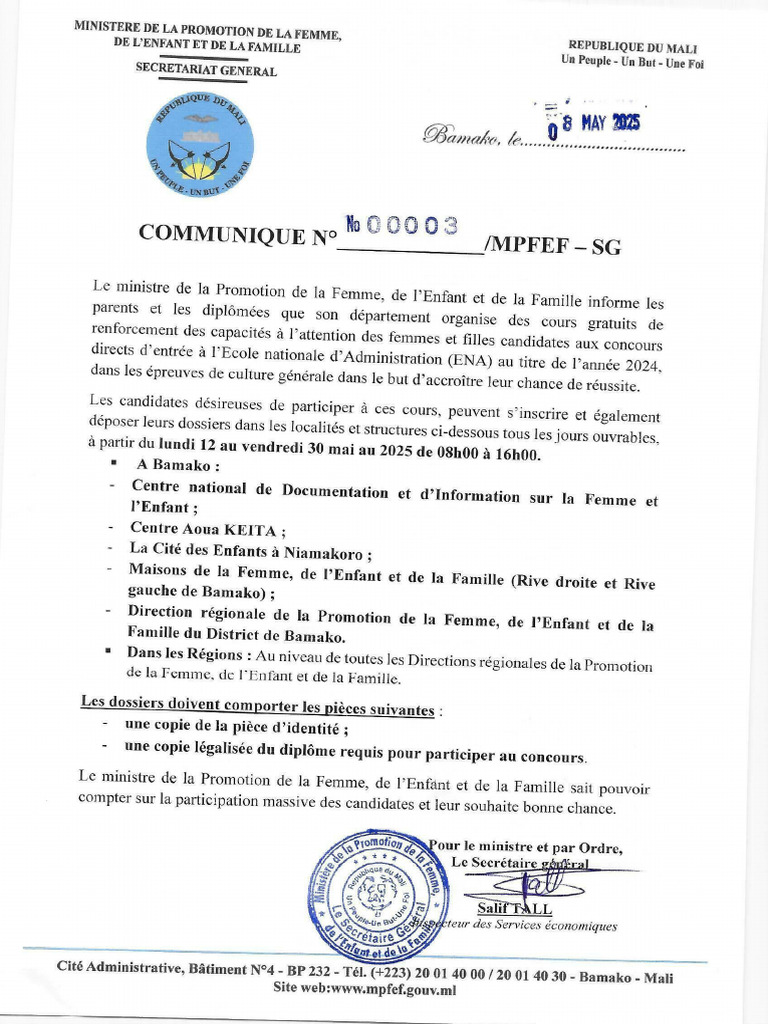 Communiqué Cours de Soutien ENA 2025 - 0001 | PDF