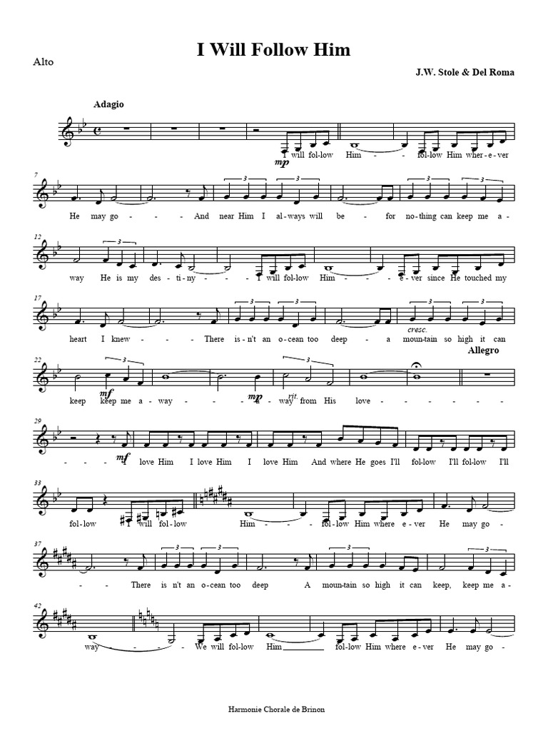 I Will Follow Him Lyrics | PDF