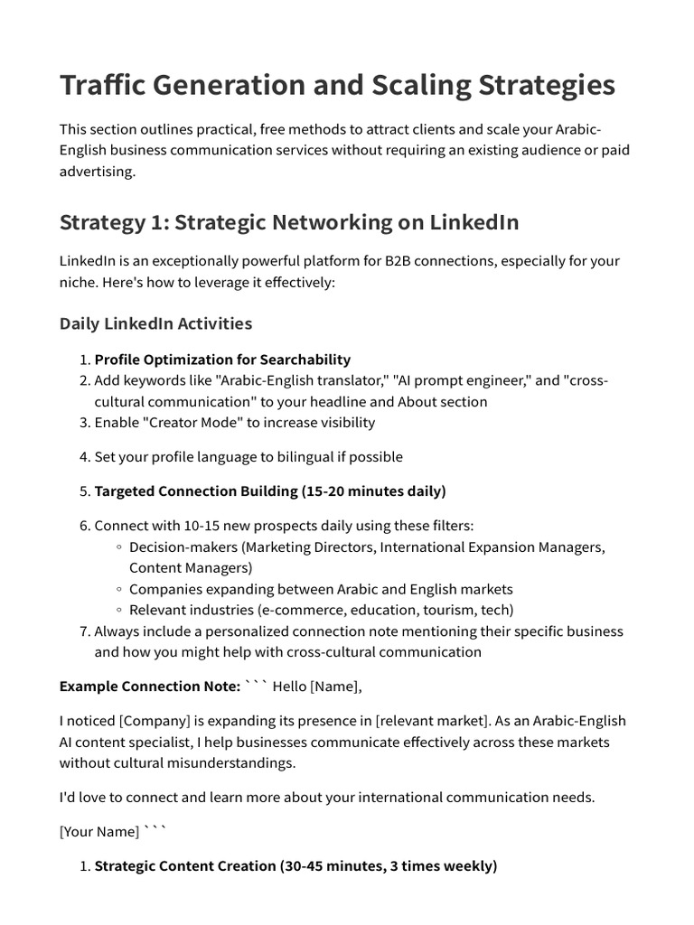 Traffic Generation and Scaling Strategies | PDF | Artificial Intelligence | Intelligence (AI ...