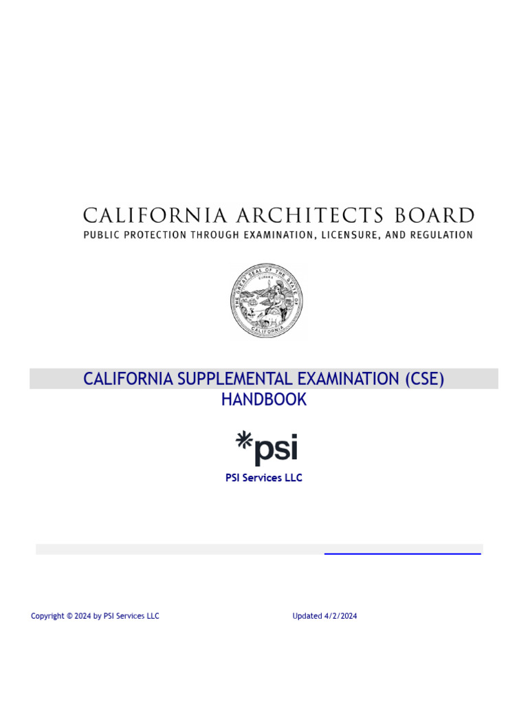 California Supplemental Examination Handbook | PDF | Identity Document