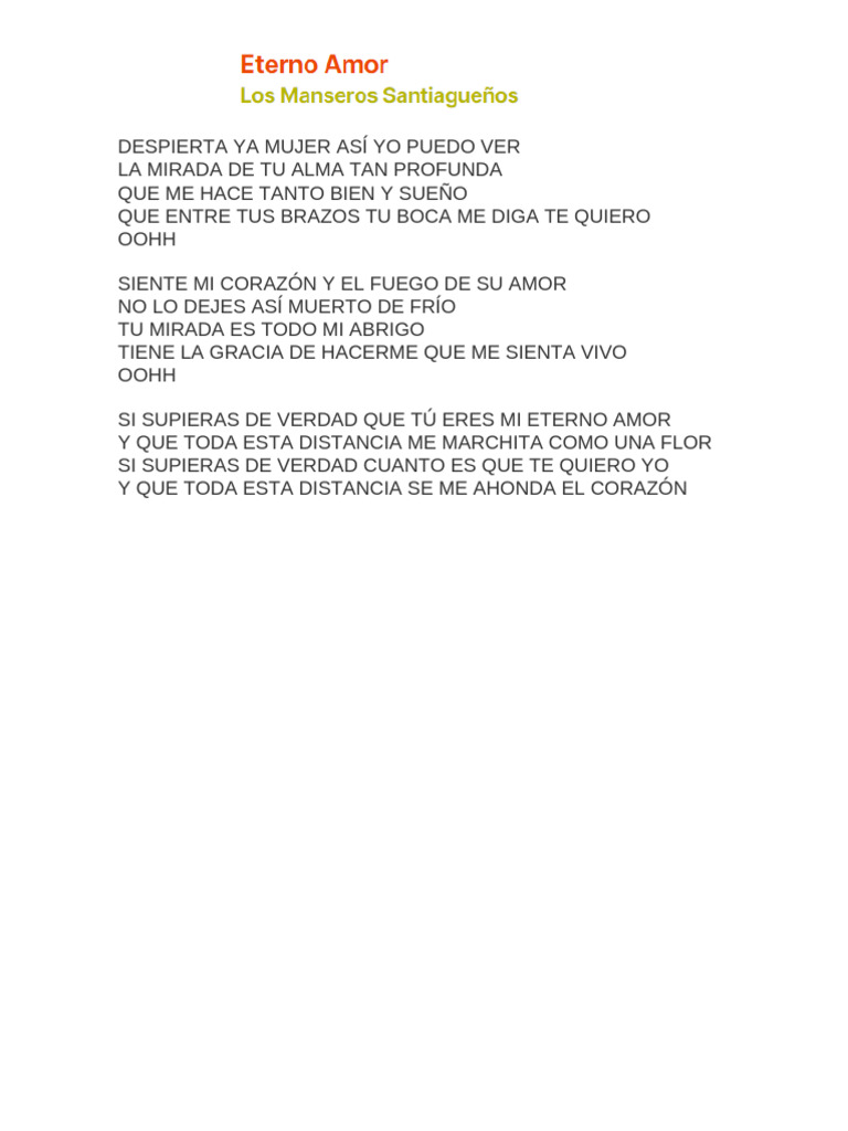 Letr Eterno Amor | PDF