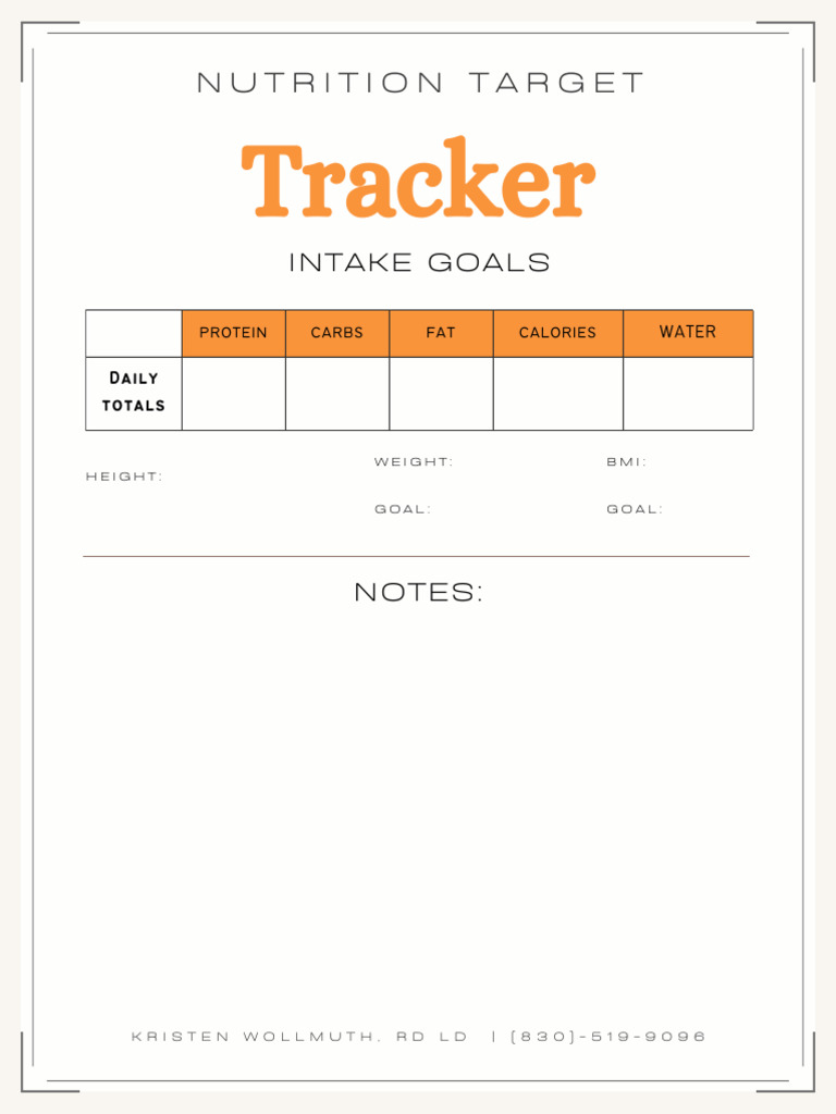 Daily Nutrition Intake Tracker | PDF
