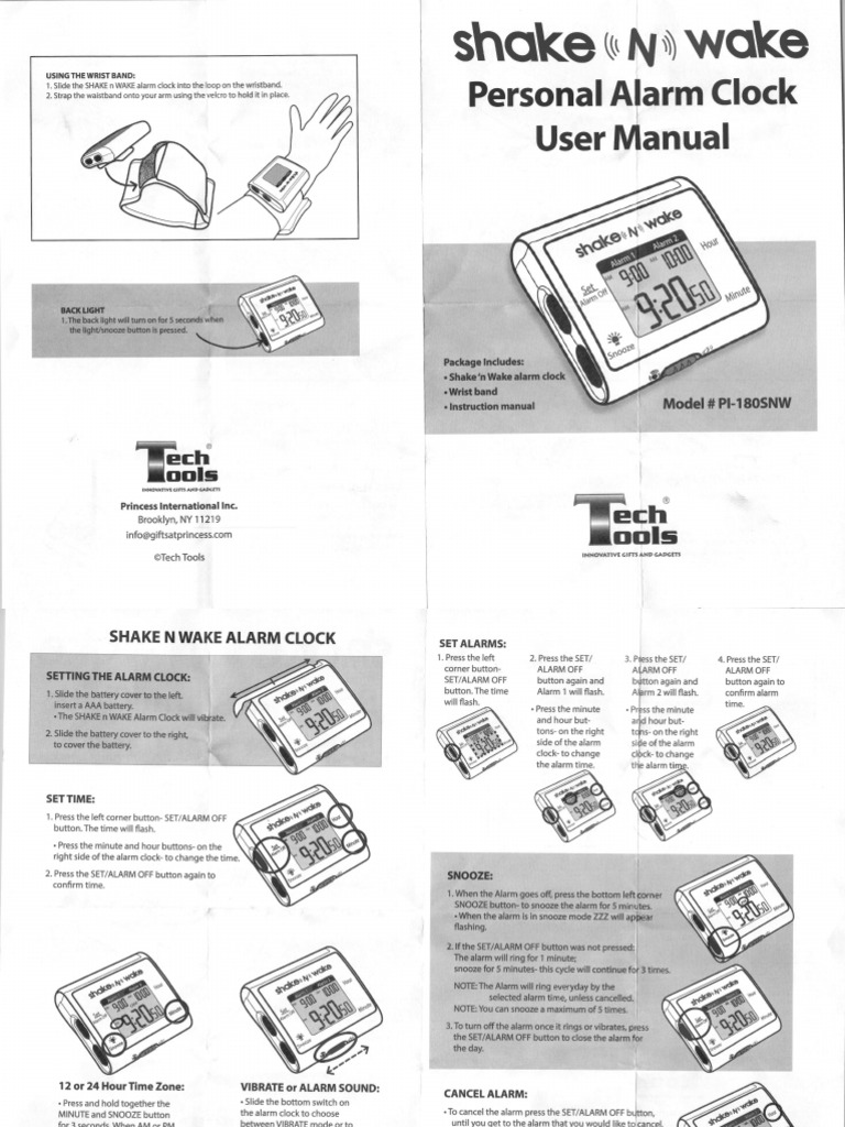 Shake N Wake Alarm Clock | PDF | Measuring Instrument | Clock