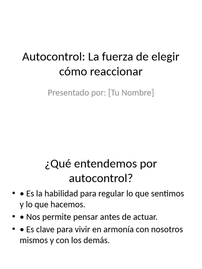 Presentación Autocontrol | PDF