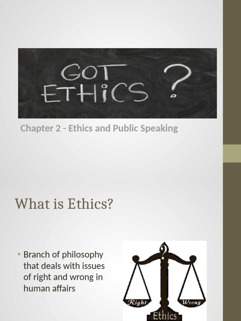 Chapter 2 - Ethics and Public Speaking | PDF | Liberal Arts Education