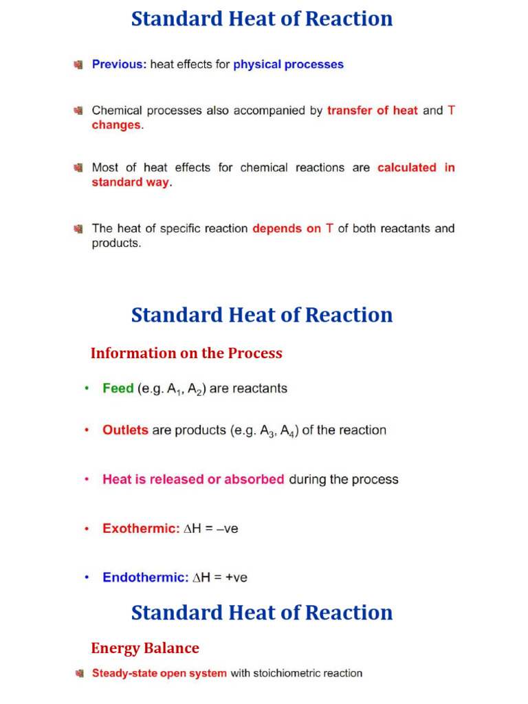 Standard Heat of Reaction Overview | PDF