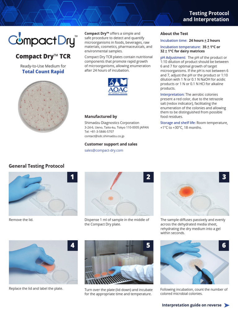 Compact Dry TCR | PDF | Colony Forming Unit | Biology