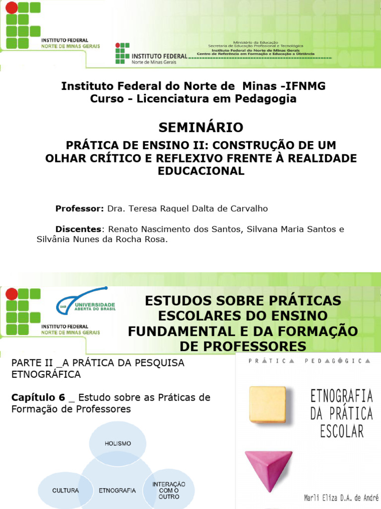 Apresentação Prática de Ensino II Construção de Um Olhar Crítico e ...