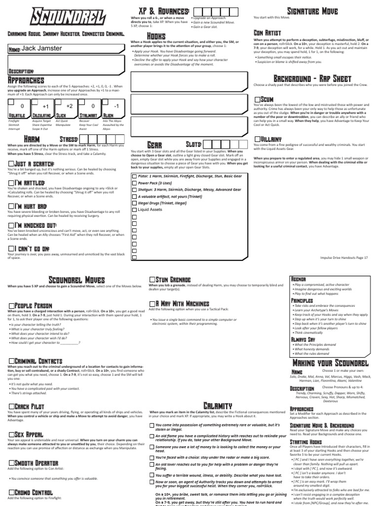 Scoundrel Character Guide | PDF