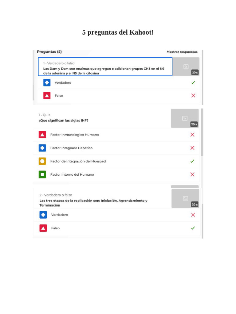 5 Preguntas Del Kahoot | PDF