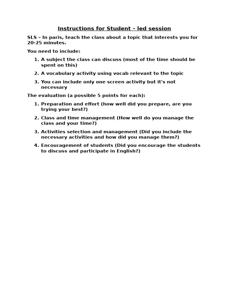 Instructions for SLS | PDF