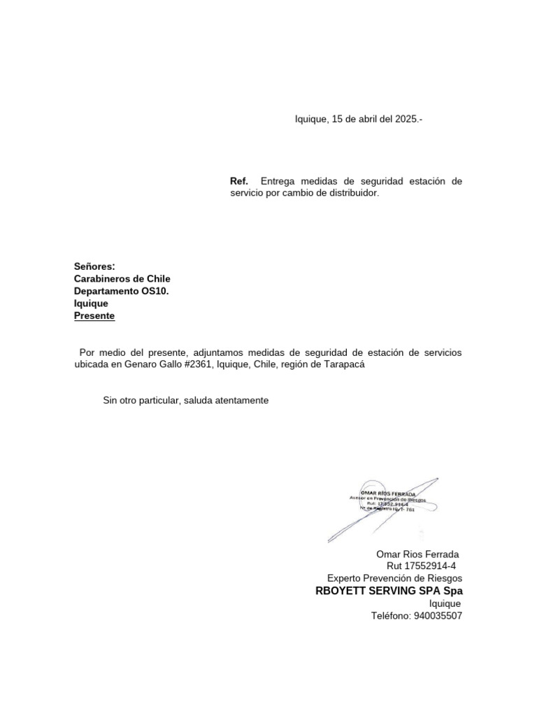 Carta Conductora Os10 File 20 | PDF