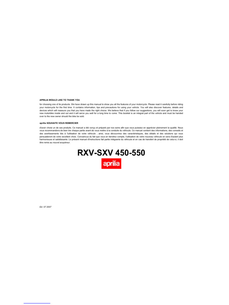 RXV - 450 - 072007 2 | PDF