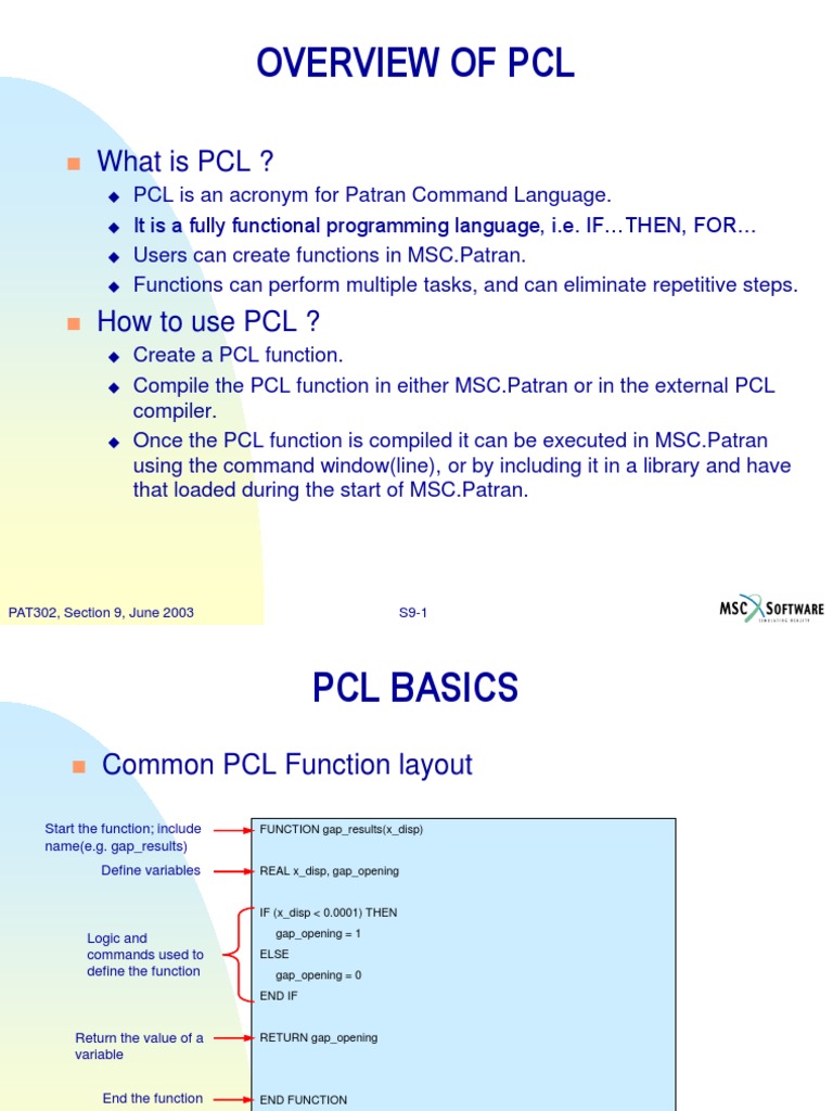 PCL Programming for MSC.Patran Users | PDF | Library (Computing ...