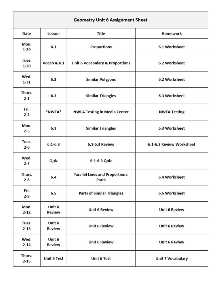 Geo Unit 6 Assignment Sheet and Vocab | PDF