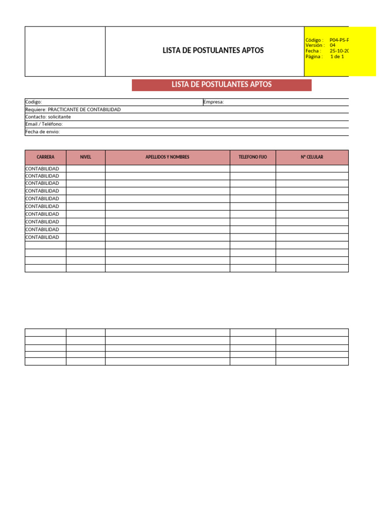 Lista de Aptos | PDF