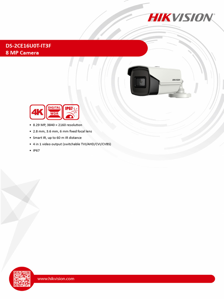 Especificaciones-Tecnicas - DS-2CE16U0T-IT3F CCTV | PDF